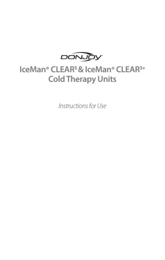 IceMan CLEAR3 and IceMan CLEAR3+ Instructions for Use Rev 3 PDF download