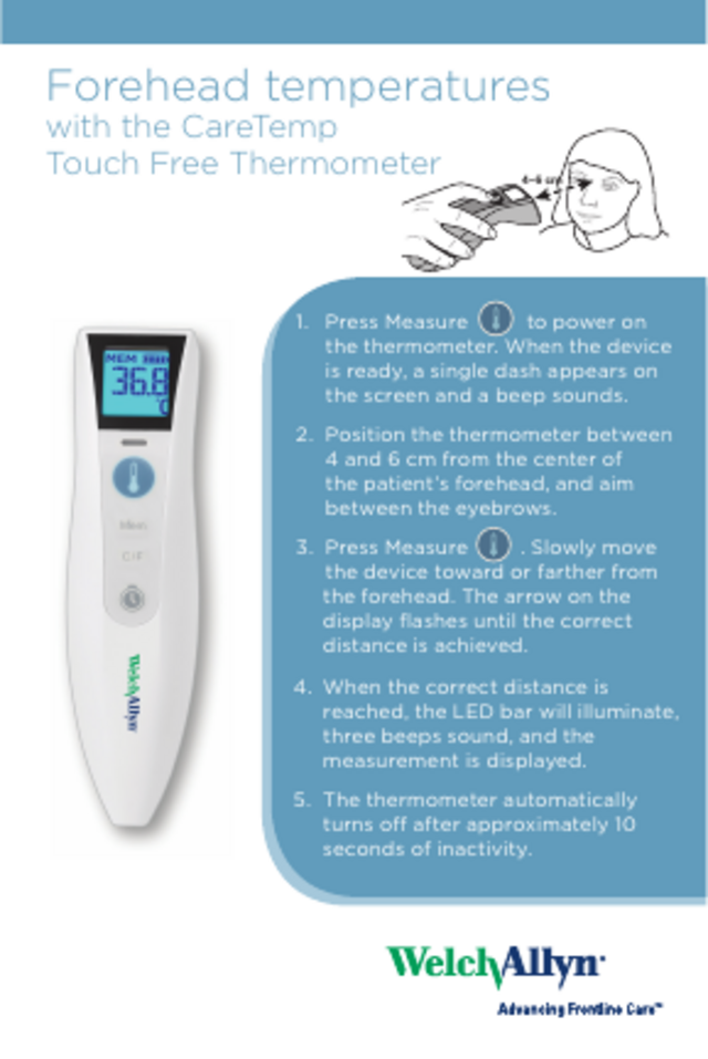 CareTemp Touch Free Quick Guide PDF download