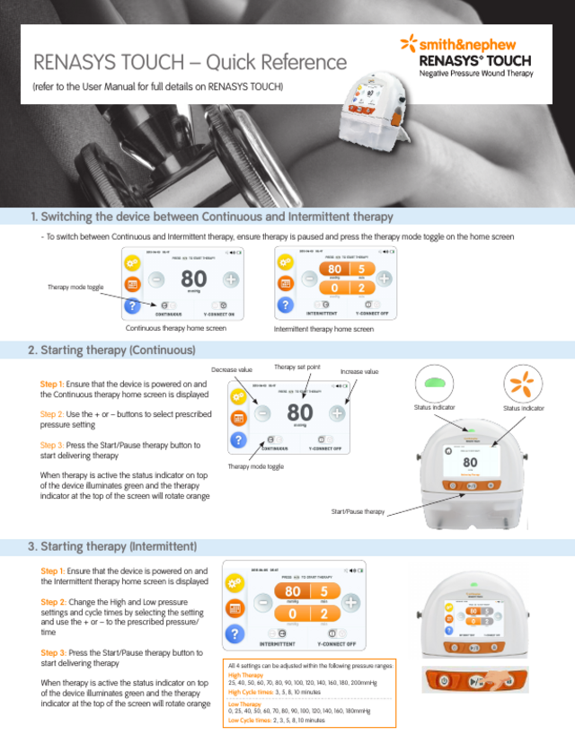 RENASYS TOUCH Quick Reference Aug 2016 PDF download