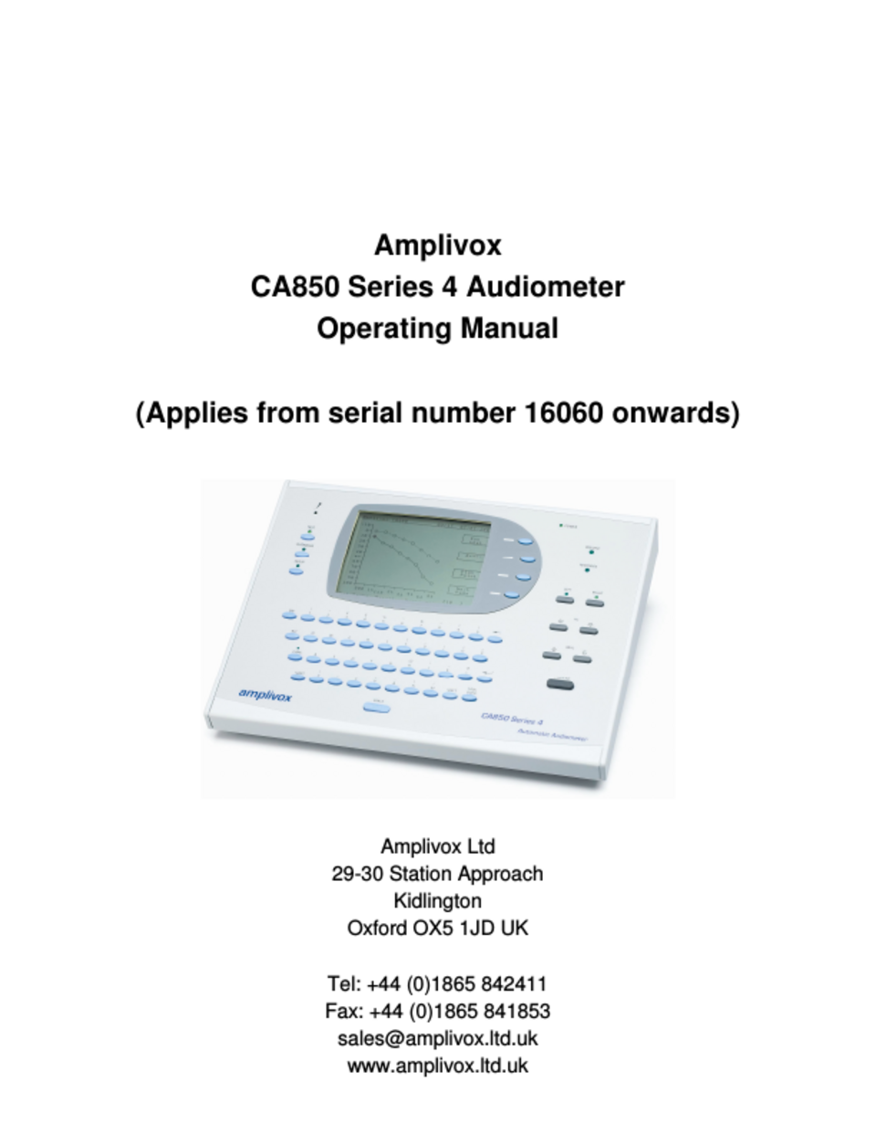 CA850 Series 4 Operating Manual PDF download