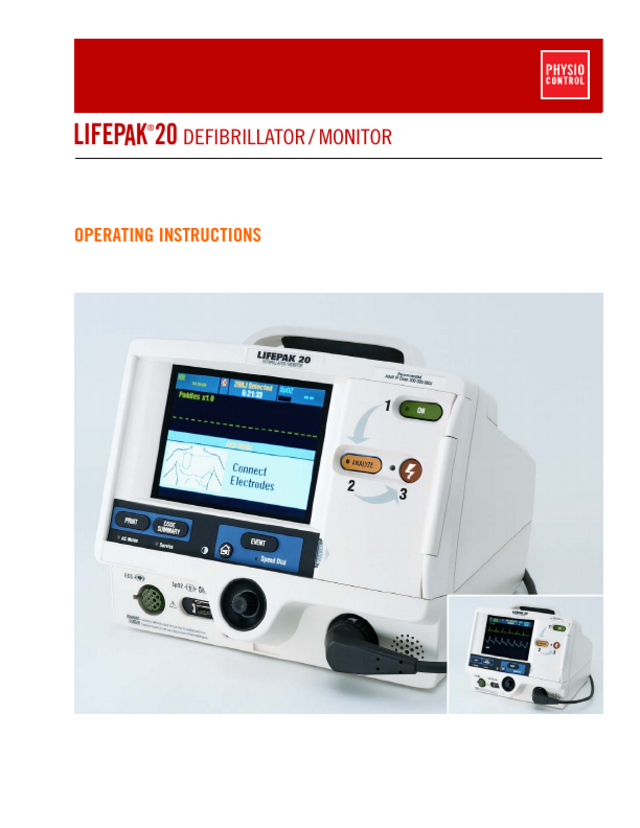 LIFEPAK 20 Operating Instructions Aug 2010 PDF download