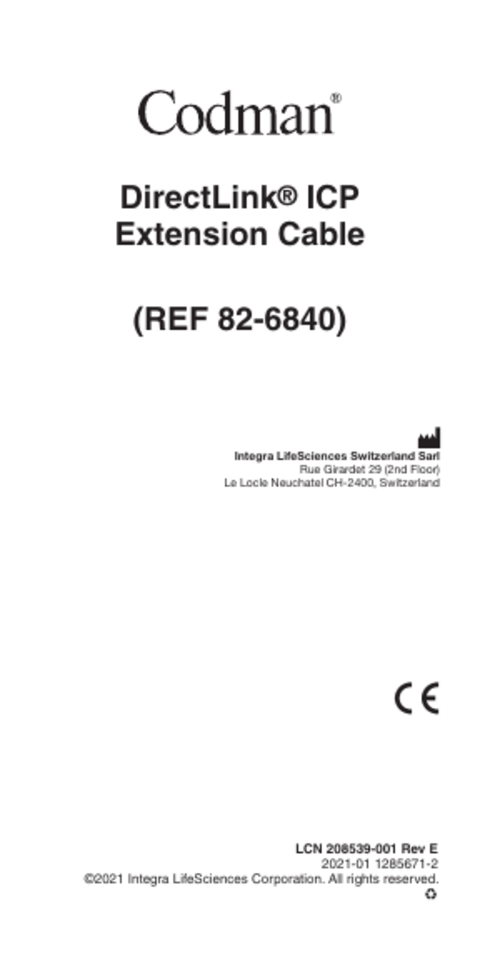 DirectLink ICP Extension Cable Instructions for Use PDF download