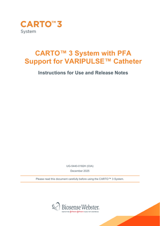 CARTO 3 System with PFA Support Instructions for Use and Release Notes ...