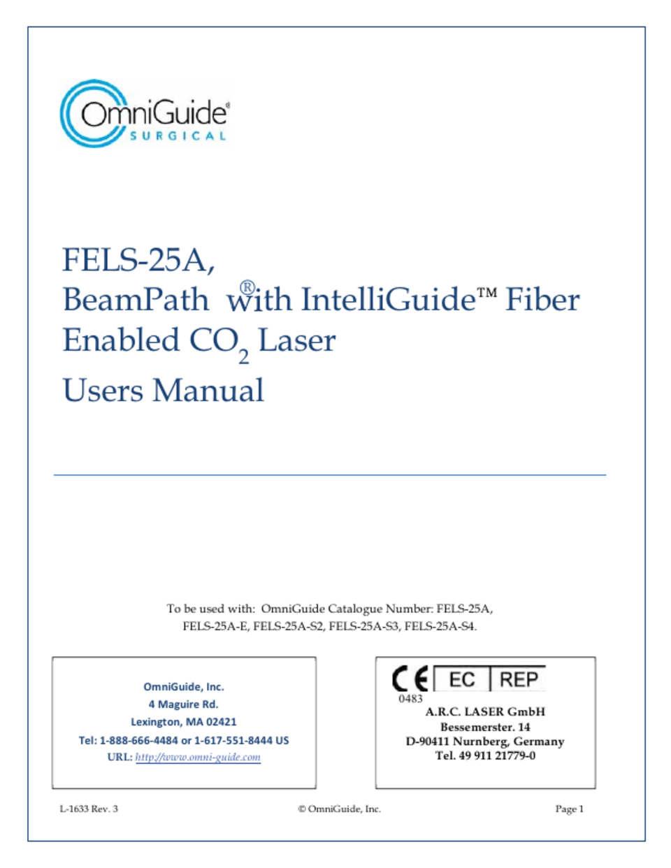 FELS-25A BeamPath with IntelliGuide Fiber Enabled CO2 Laser Users ...