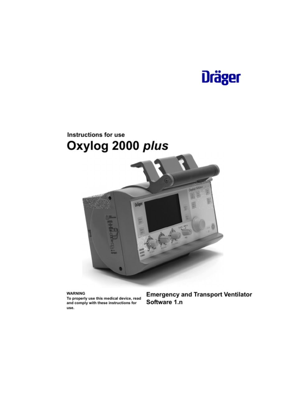 Oxylog 2000 plus Instructions for Use sw 1.n April 2016 PDF download