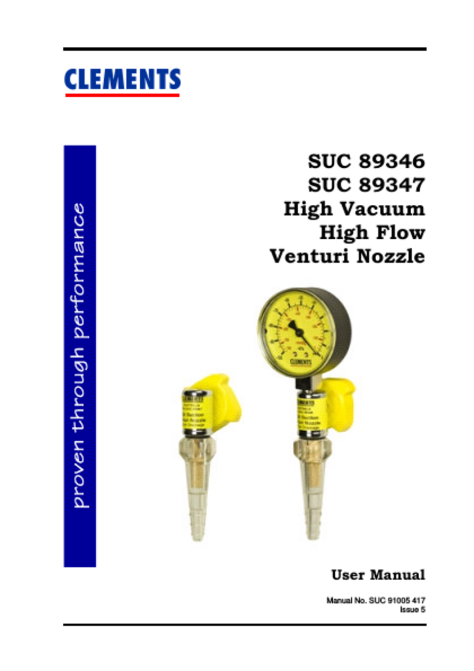 SUC 89346 and 89347 High Vacuum High Flow User Manual Issue 5 PDF download