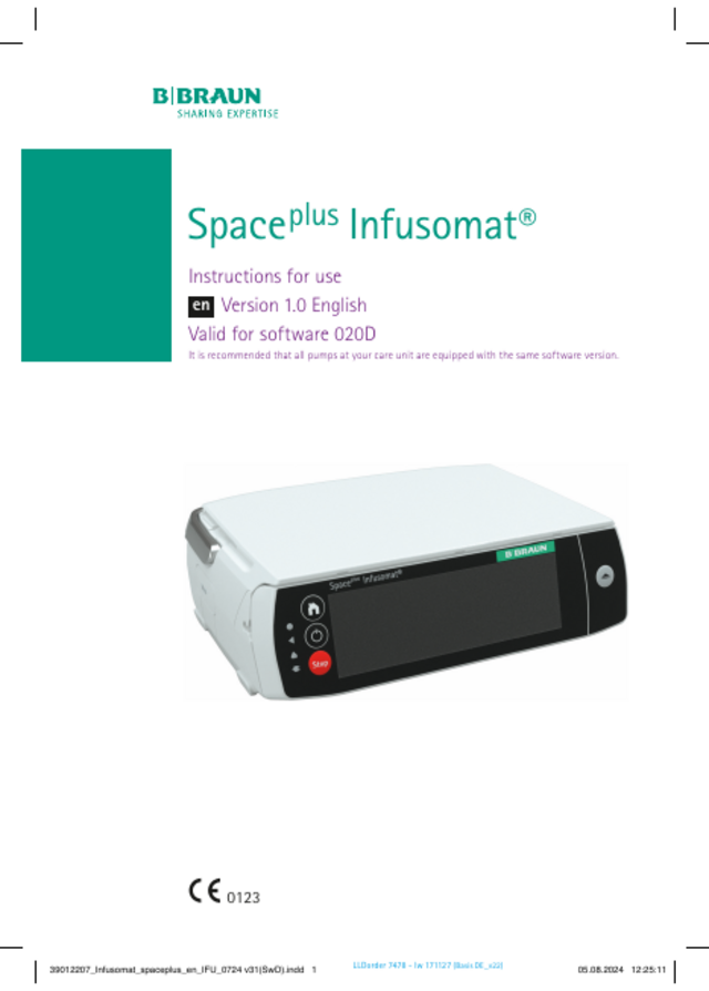 Space Plus Infusomat Instructions for Use Ver 1.0 PDF download