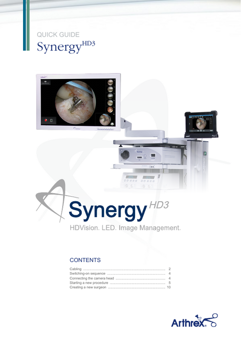 Synergy HD3 System HD Vision, Image Management Quick Guide PDF download