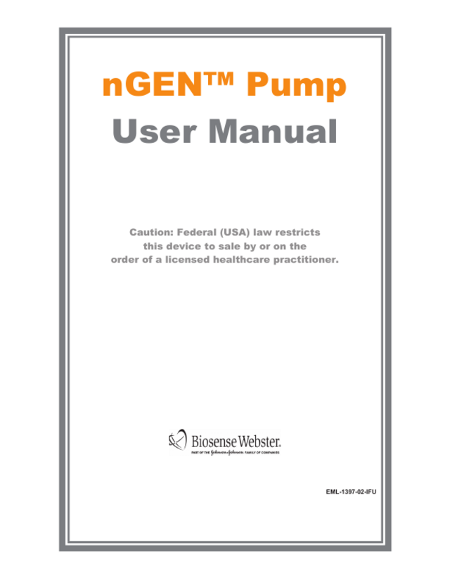 nGEN Pump User Manual PDF download