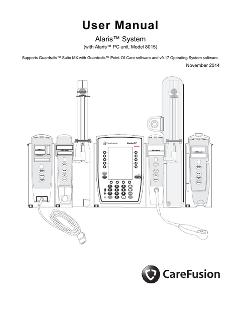 Alaris System Model 8015 with Alaris PC Unit User Manual Nov 2014 PDF ...