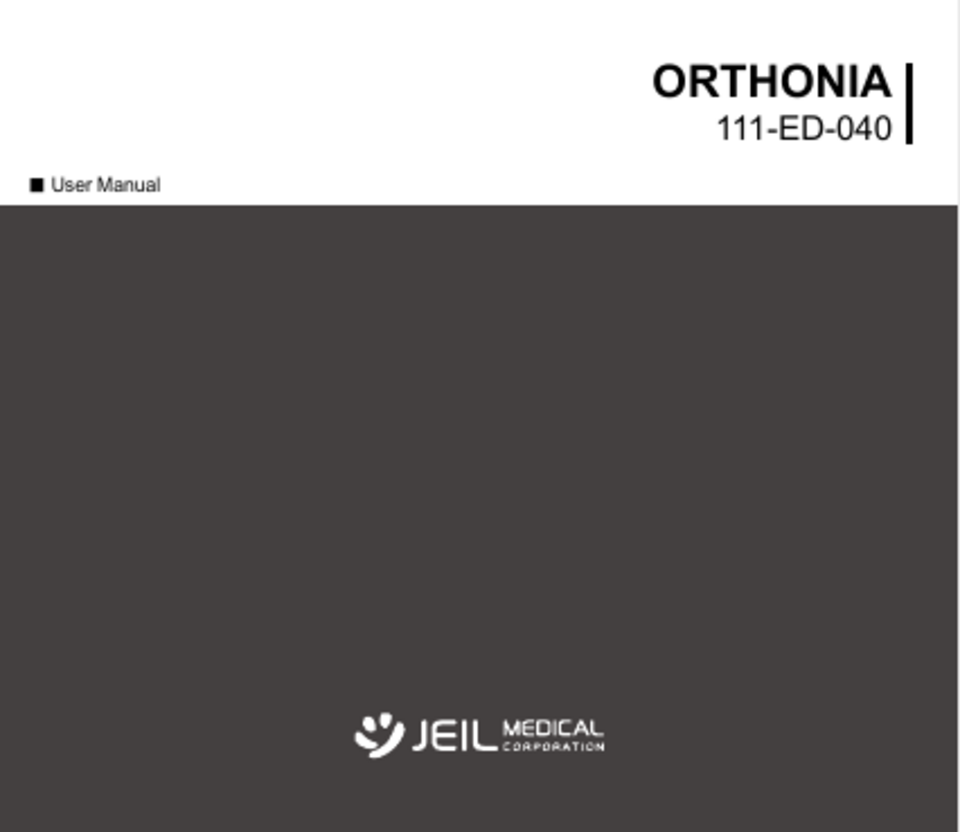 ORTHONIA 111-ED-040 User Manual Rev 00 PDF download
